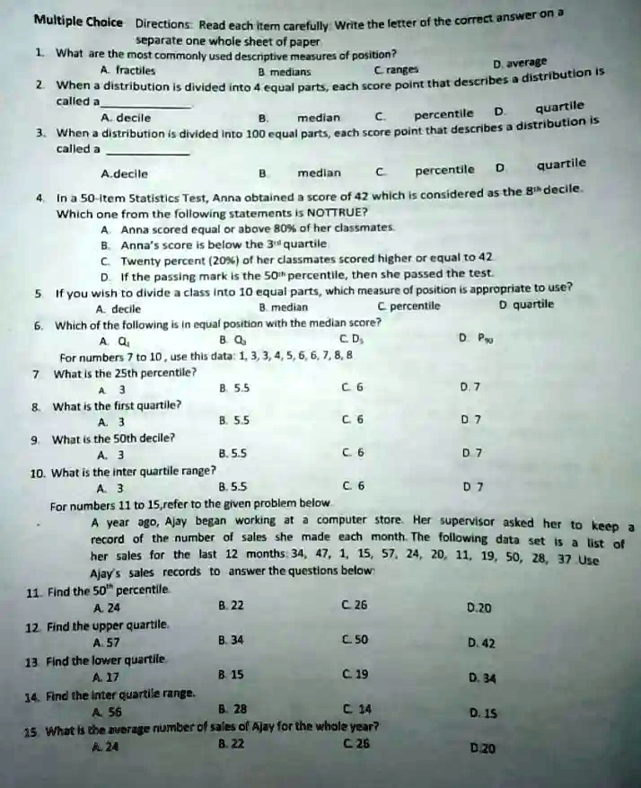 What Is The Interquartile Range Iqr Of The Data Set