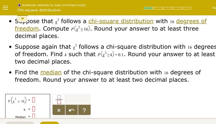 Solved Random Variables And Distributions Chi Square Distribution Suppose That X Follows A Chi 