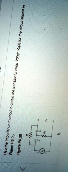 SOLVED: Use the impedance method to obtain the transfer function V0(s ...