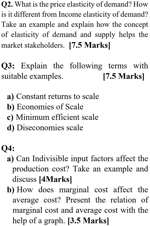 SOLVED: Q2. What is the price elasticity of demand? How is it different ...