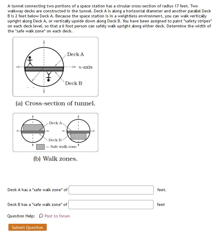 SOLVED: tunnel conne cting two portions of space station has circular ...