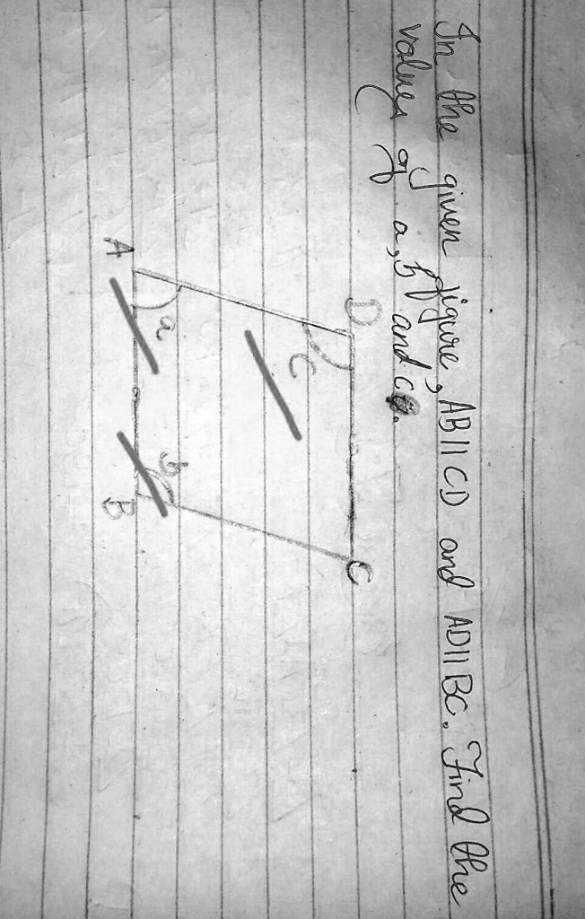 SOLVED: 'In the given figure, AB is parallel to CD and AB is parallel to BC. Find the values of ...