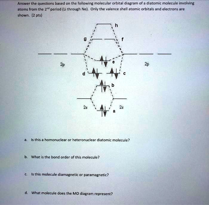 SOLVED: Answer the questions based on the following molecular orbital ...