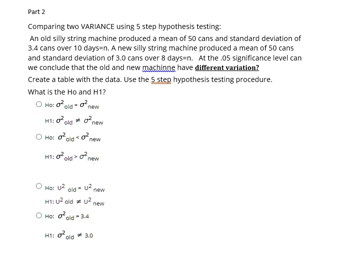 part 2 comparing two variance using step nypothesis testing an old ...