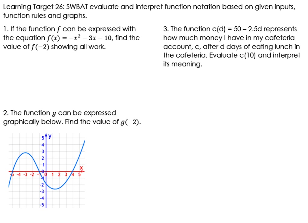 SOLVED: Learning Target 26: Students will be able to evaluate and ...