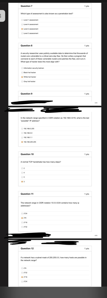 Solved Question 7 1 Pt Which Type Of Asset Is A Penetration Test