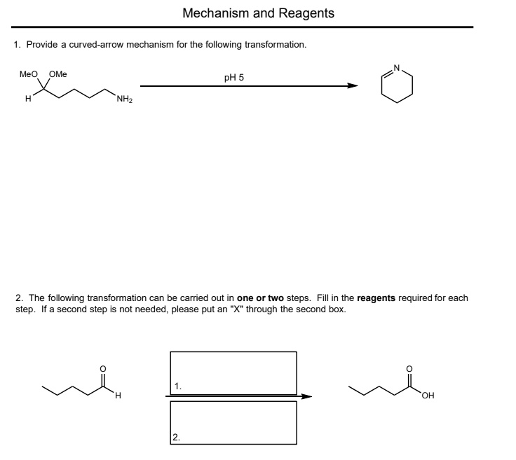 SOLVED:Mechanism and Reagents Provide curved-arrow mechanism for the ...