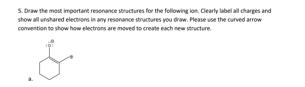 5. Draw the most important resonance structures for the following ion ...