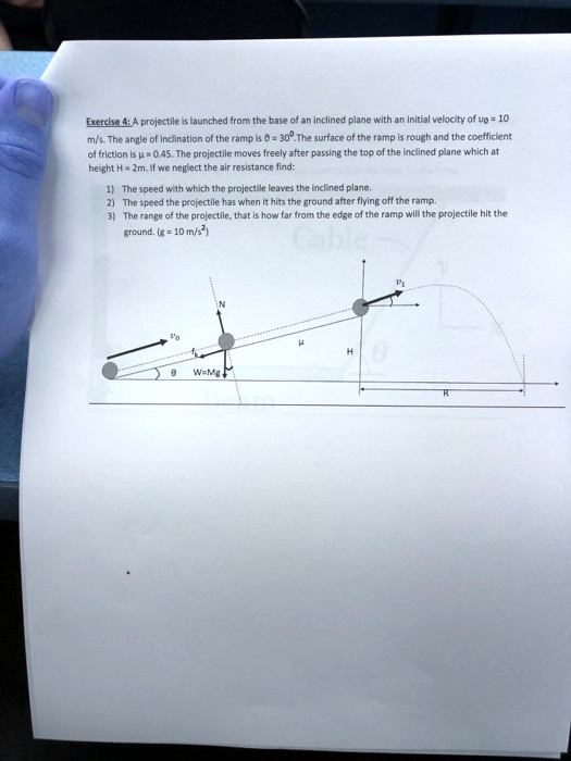 SOLVED: Exercise 4: A projectile is launched from the base of an ...