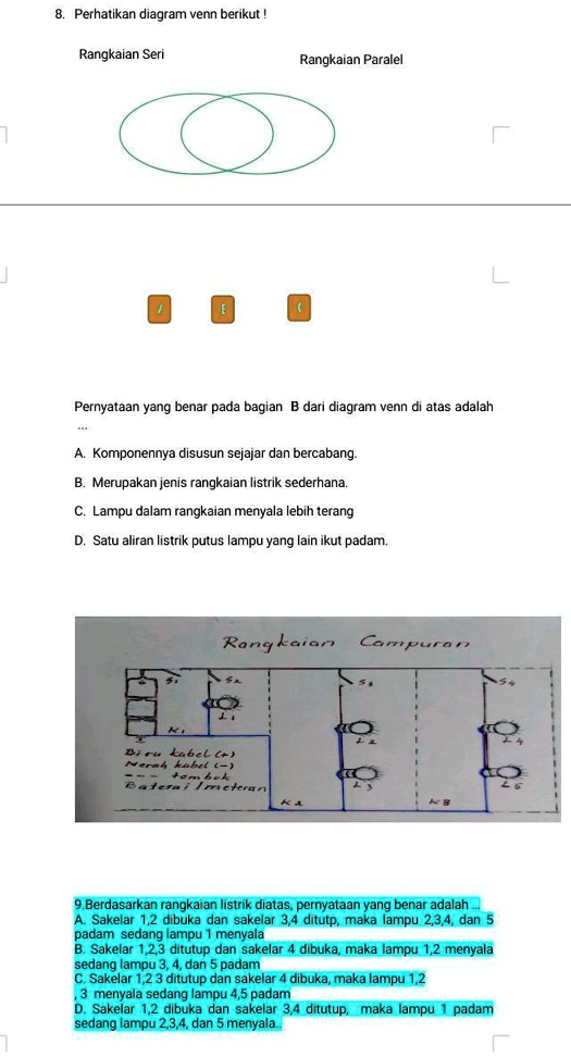SOLVED: bantuin dong no 8 sama 9 Perhatikan diagram venn berikut ... SOLVED: bantuin dong no 8 sama 9 Perhatikan diagram venn berikut ...