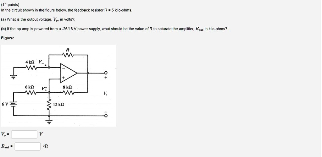 SOLVED: (12 points) In the circuit shown in the figure below, the ...