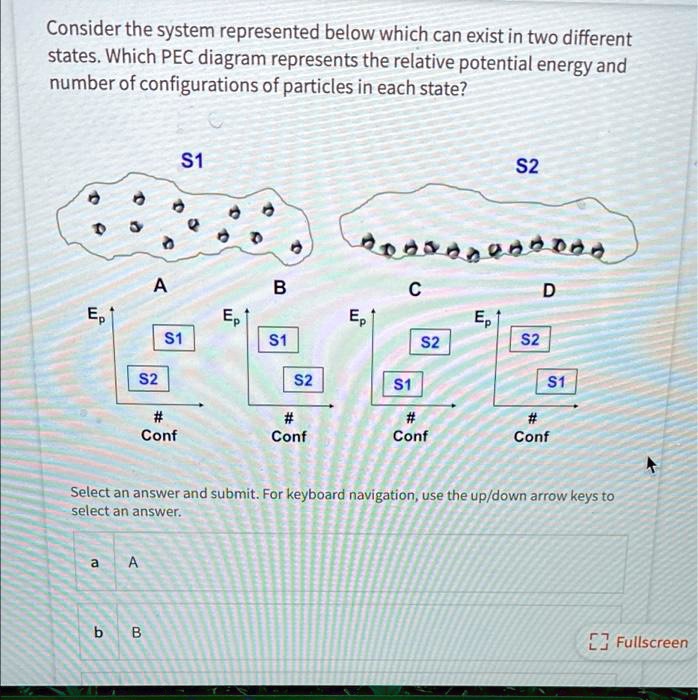 SOLVED: Consider the system represented below, which can exist in two ...