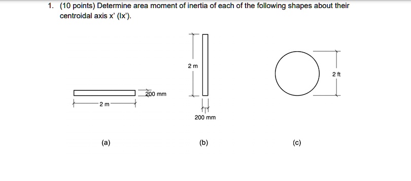 SOLVED: undefined 8.6.1 1. 10 points) Determine area moment of inertia of each of the following ...