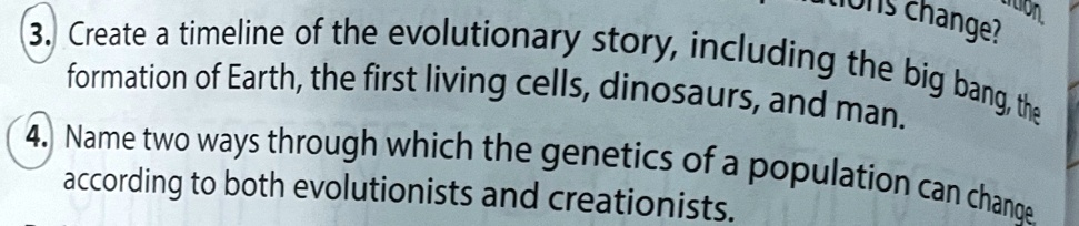 SOLVED: Create a timeline of the evolutionary story, including the Big ...