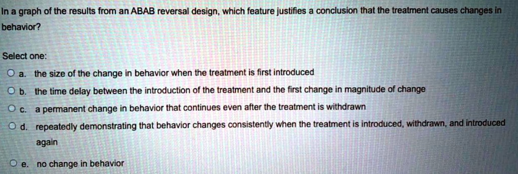 In a graph of the results from an ABAB reversal design, which feature ...