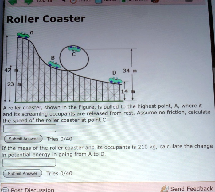 roller coaster 34 23 a roller coaster shown in the figure pulled to the ...