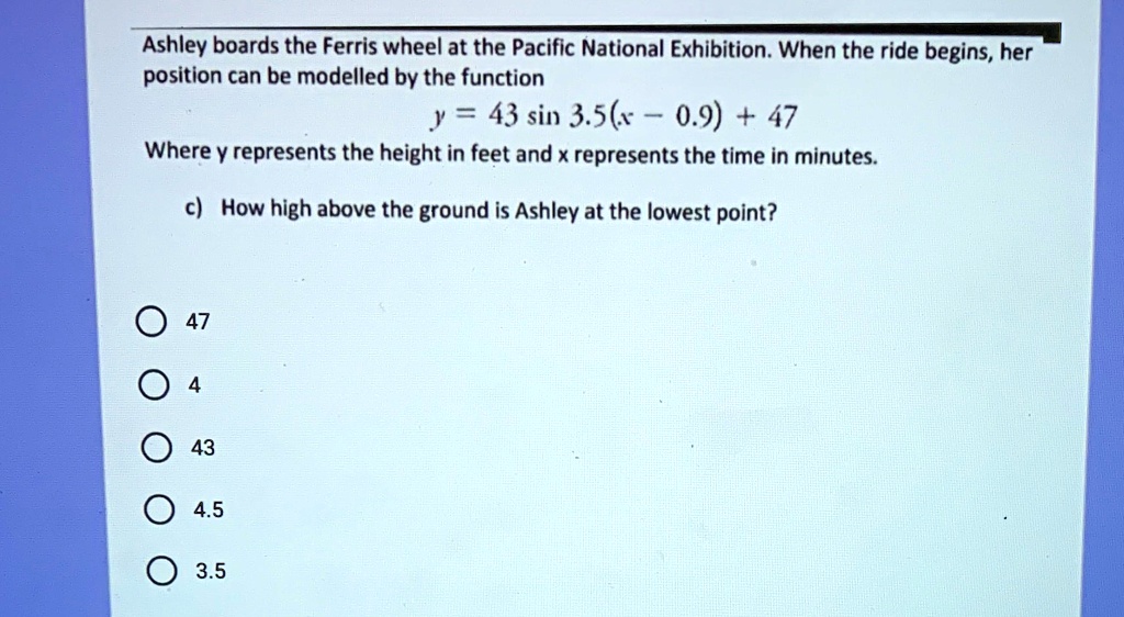 Ashley boards the Ferris wheel at the Pacific National Exhibition. When ...