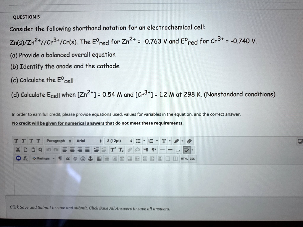 QUESTION 5 Consider the following shorthand notation for an...