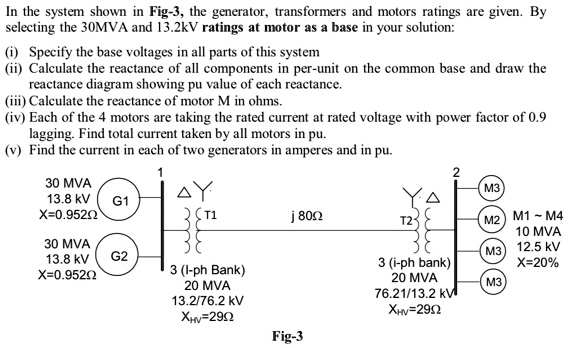 SOLVED: In the system shown in Fig-3, the generator, transformers, and ...