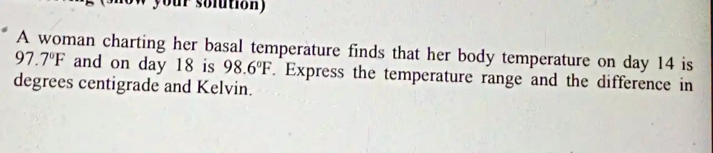 solution) * A woman charting her basal temperature finds that her body ...