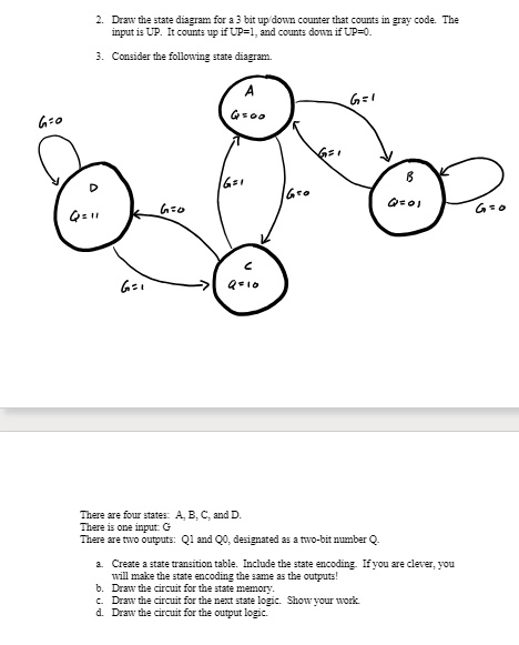 Draw the state diagram for a 3-bit up/down counter that counts in Gray ...