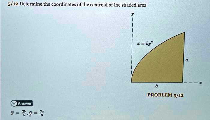 VIDEO solution: 5/12 Determine the coordinates of the centroid of the ...