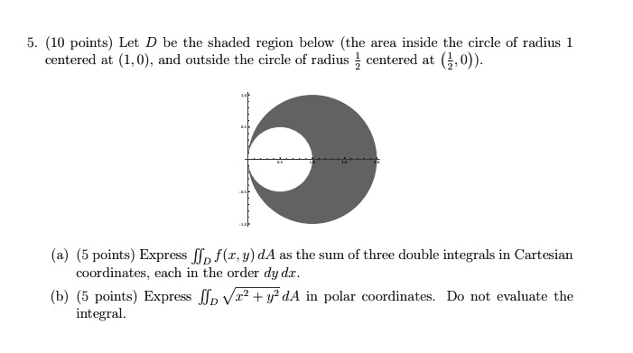 Let D be the shaded region below (the area inside the circle of radius ...
