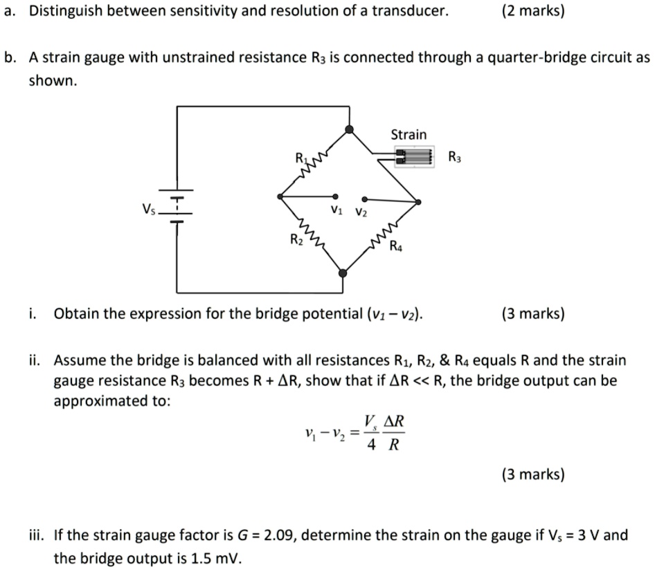 SOLVED: Distinguish between sensitivity and resolution of a transducer ...