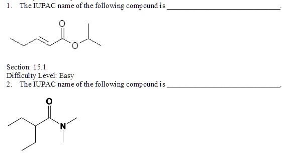the iupac name of the following compound is section 151 difficulty ...