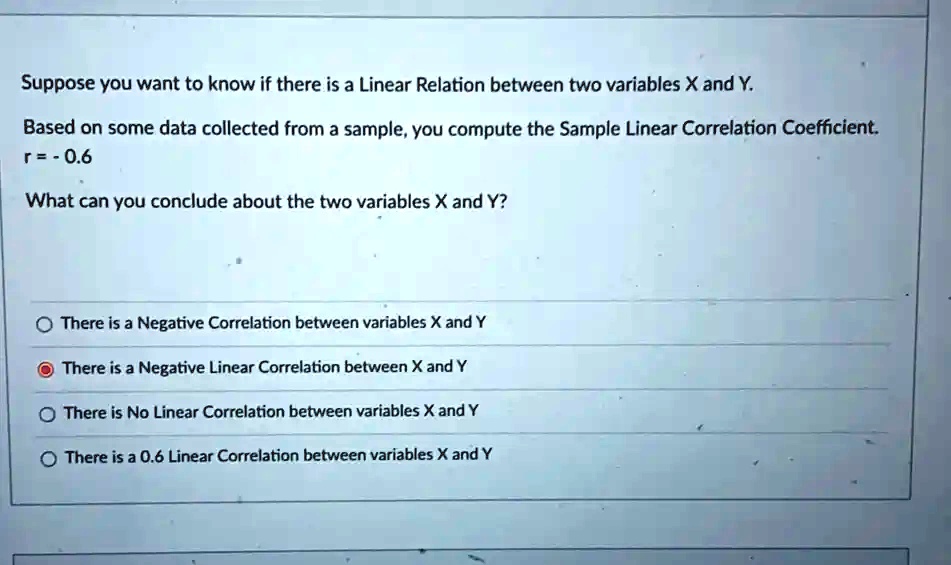 Solved Suppose You Want To Know If There Is A Linear Relation Between 5169