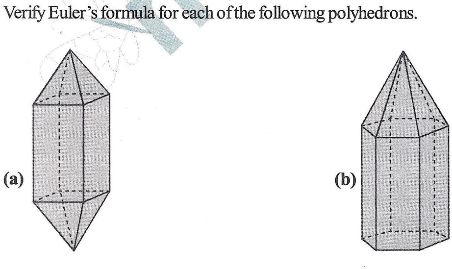 SOLVED: Verify Euler's formula for each of the following polyhedrons. Verify Euler's formula for ...