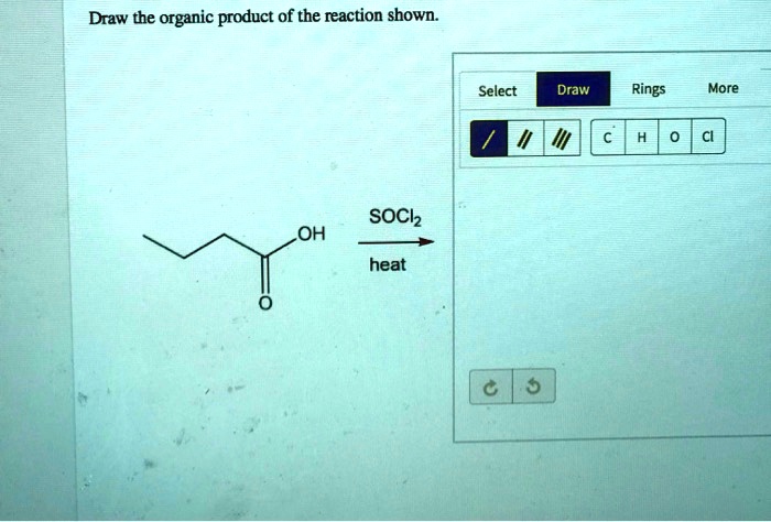 SOLVED: Draw the organic product of the reaction shown. Select Draw ...