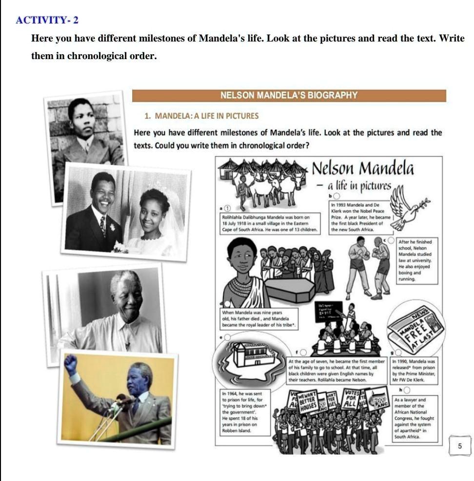 'Here you have different milestones of Mandela's life. Look at the ...