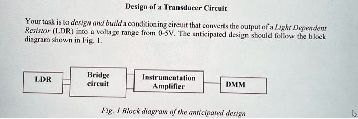 Design of a Transducer Circuit Your task is to design and build a conditioning circuit that ...