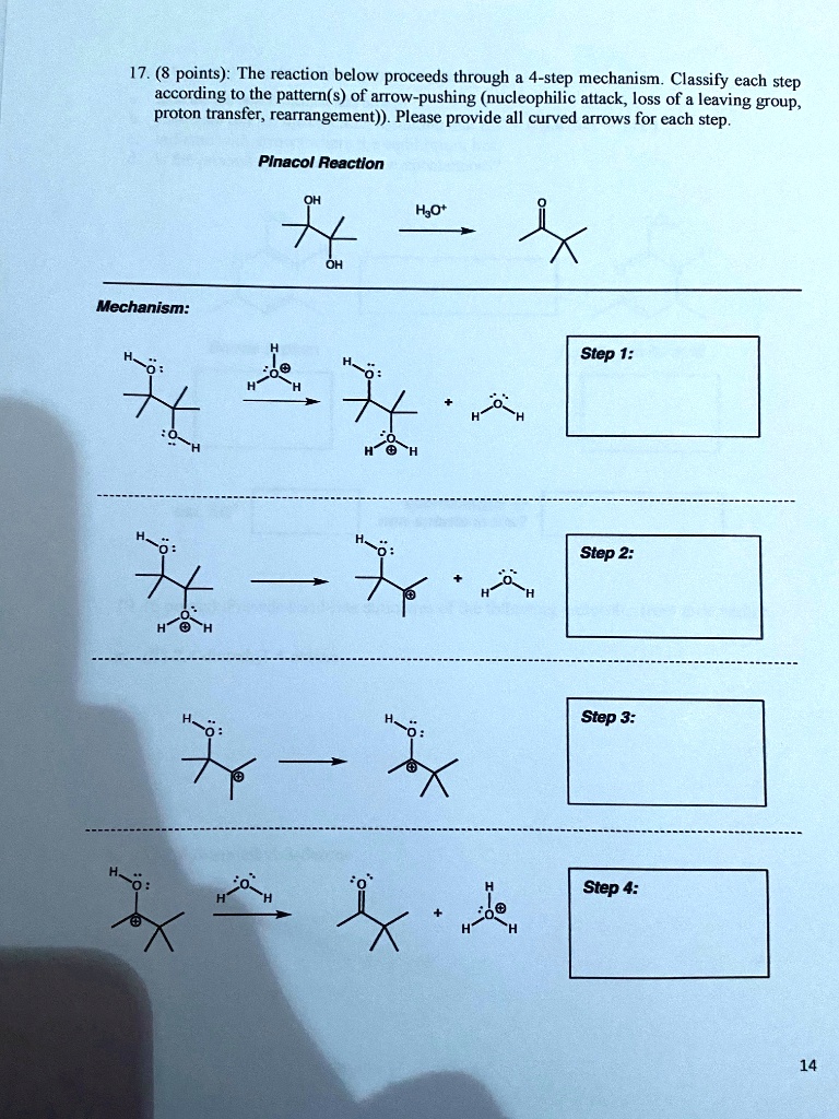 SOLVED:17. (8 points): The reaction below proceeds through 4-step ...