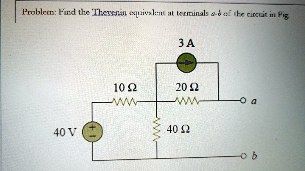 find thevenin equivalent at terminal a b problem find the thevenin equivalent at terminals a bof ...
