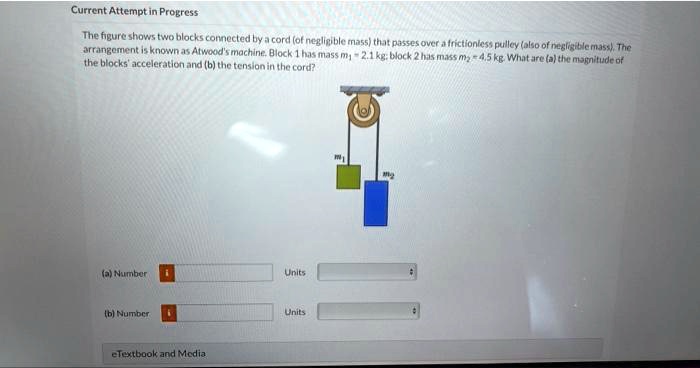 SOLVED: The figure shows two blocks connected by a cord (of negligible mass) that passes over a ...