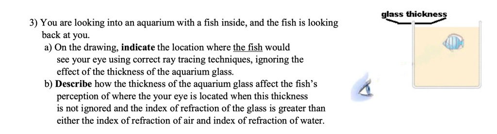 SOLVED: glass thickness 3) You are looking into an aquarium with a fish ...