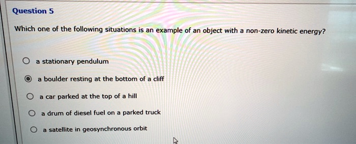 SOLVED: Question 5 Which one of the following situations is a example ...
