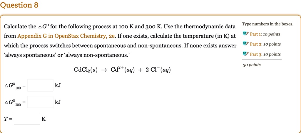 Calculate the Î”GÂ° for the following process at 100 K and 300 K. Use the thermodynamic data ...