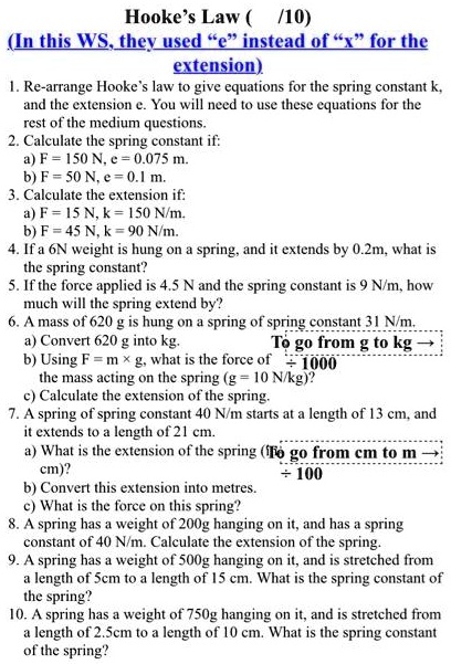 SOLVED: please solve all questions!!!! needed in 15 minsss!!!! Hooke's ...