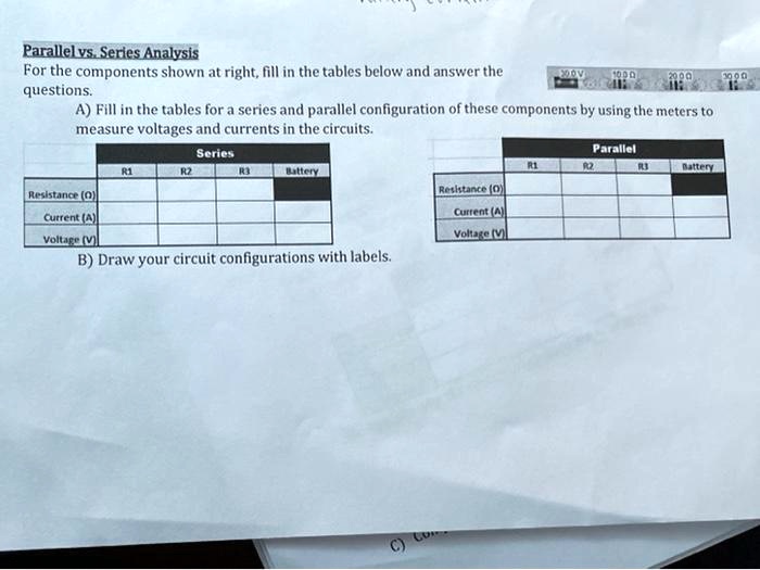 SOLVED: ParallelvsSerles Analysis For the components shown at right ...