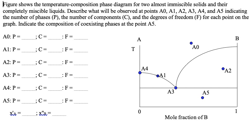 Solved Figure Shows The Temperature Composition Phase Diagram For Two