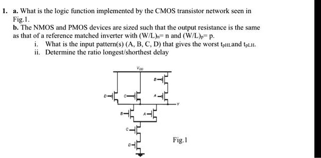 1awhat Is The Logic Function Implemented Bv The Cmos Transistor Network Seen In Fig1 Bthe Nmos