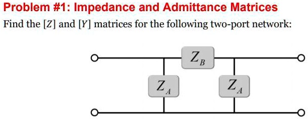 SOLVED: Problem #1: Impedance and Admittance Matrices Find the [Z] and [Y] matrices for the ...