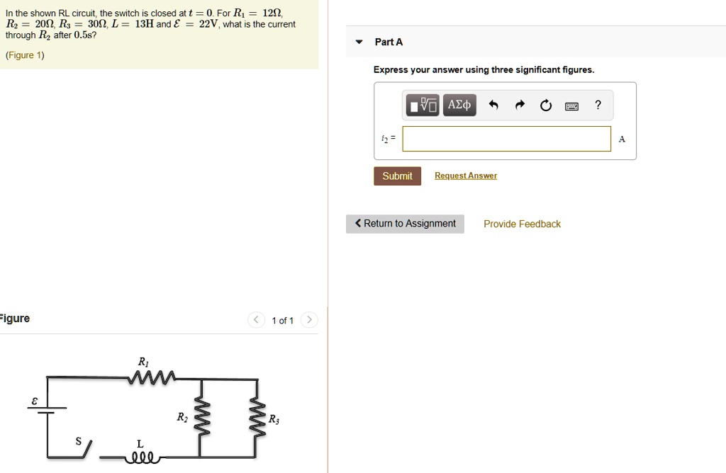SOLVED: In the shown RL circuit; the switch is closed att = 0 For R; = 120, Rz 209, Rz = 300,L ...
