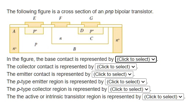 SOLVED: The following figure is a cross section of a pnp bipolar transistor. In the figure, the ...