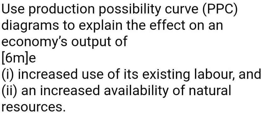 Use production possibility curve (PPC) diagrams to explain the effect ...