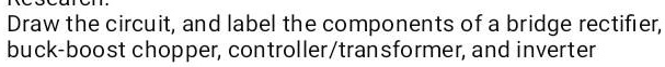 Draw the circuit, and label the components of a bridge rectifier, buck ...