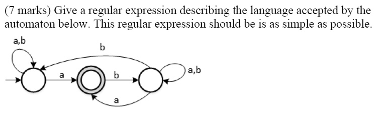Solved 7 Marks Give A Regular Expression Describing The Language Accepted By The Automaton